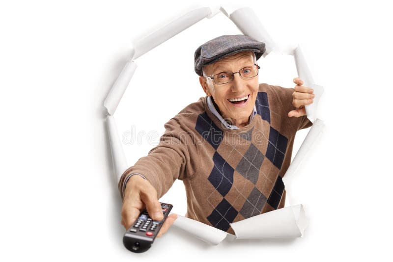 Elderly Man with a Remote Control Stock Photo - Image of crack ... Elderly Man with a Remote Control Stock Photo - Image of crack ...