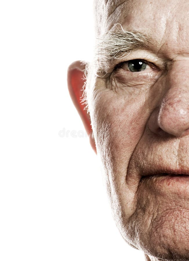 Elderly Man S Face Falling Apart Stock Image - Image of healthcare ...
