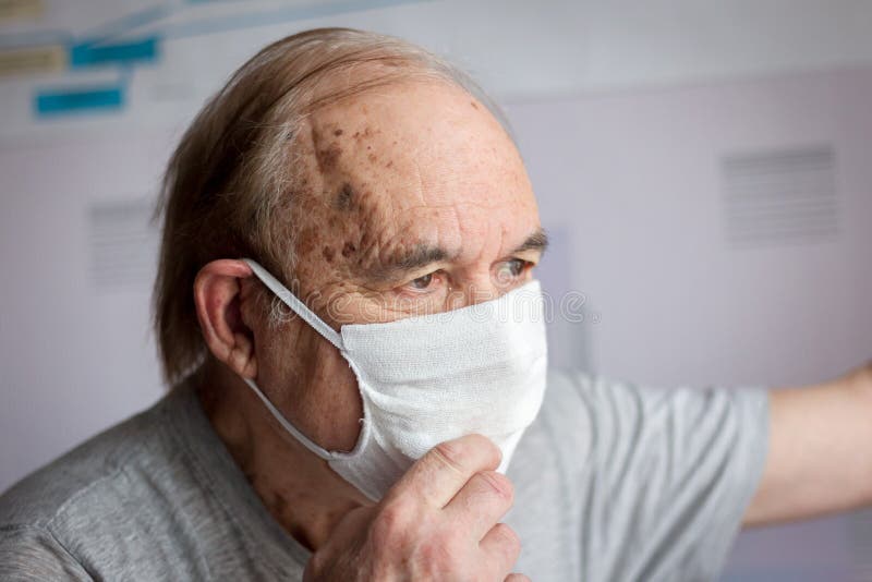 Elderly Man on Self-isolation at Home Stock Image - Image of caucasian ...