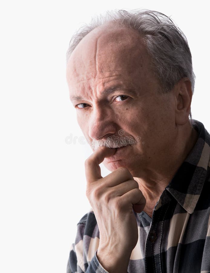Elderly Man with Serious Expression Stock Photo - Image of intelligent ...