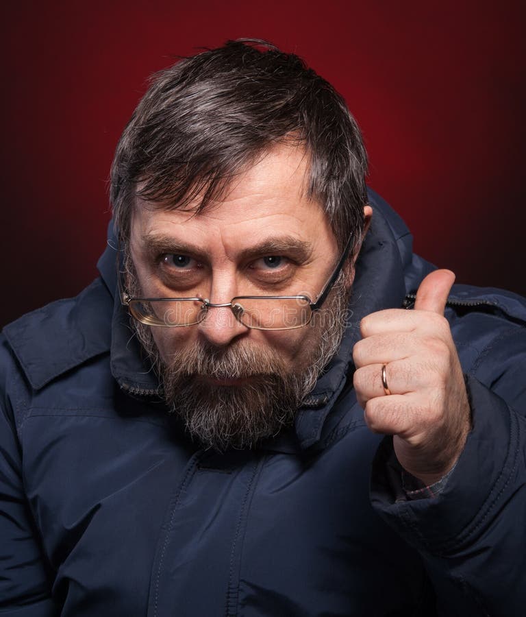 Elderly man shows ok sigh stock image. Image of good - 29440465