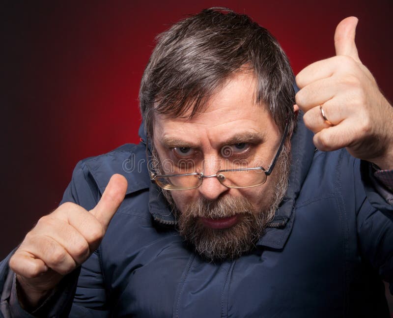 Elderly man shows ok sigh stock image. Image of good - 31172243