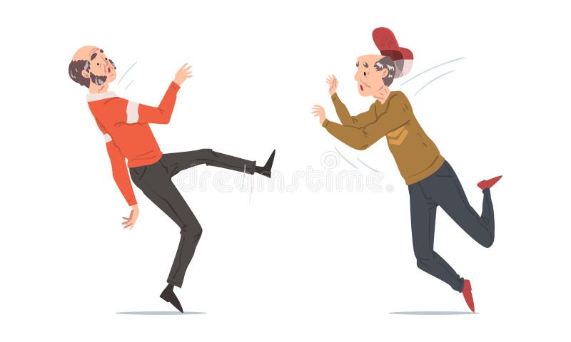 Man Stumbling and Falling Down Forward Cartoon Style Vector ...
