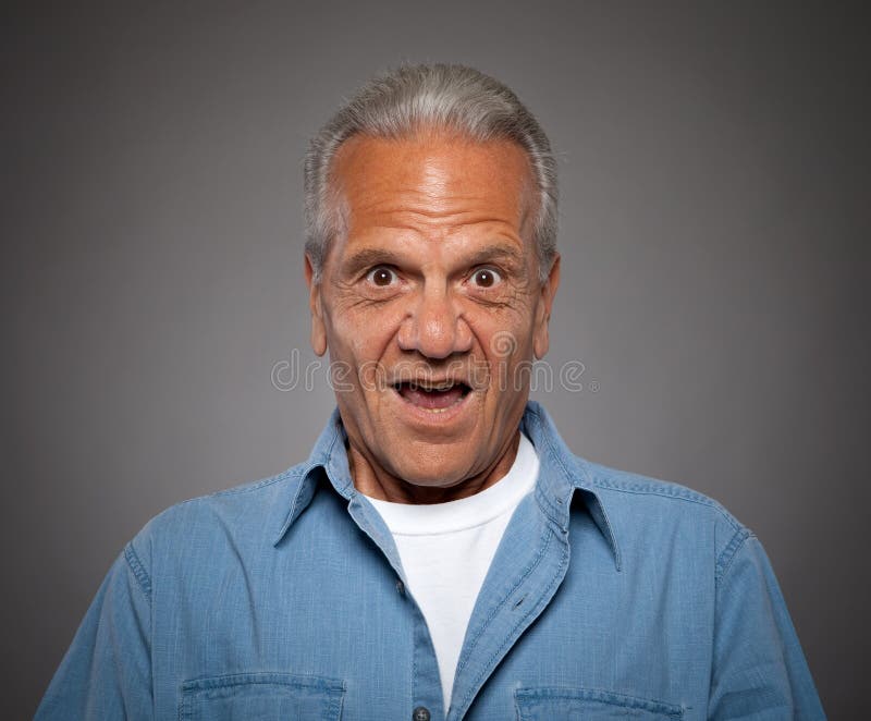 Elderly Man with Surprised Look Stock Image - Image of comfortable ...