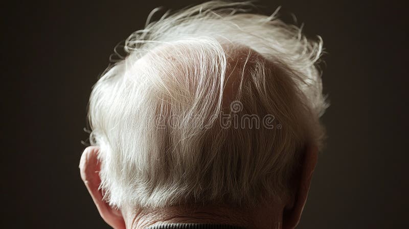 Elderly Man with Thin Wispy White Hair that Seems Static-y and ...