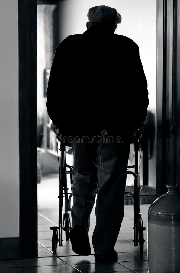 Elderly Man Use a Walker (walking Frame) Stock Photo - Image of ...