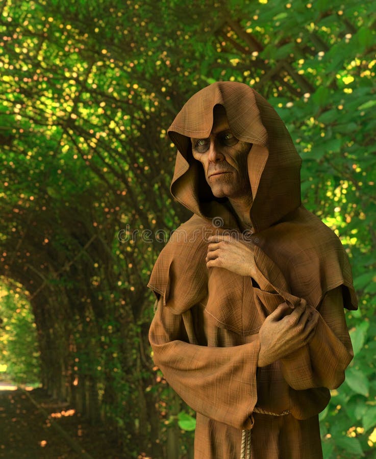 Elderly Monk stock illustration. Illustration of render - 239531226