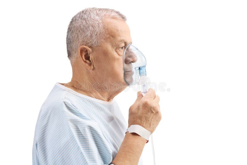 Elderly Patient with an Inhalation Mask Stock Image - Image of device ...