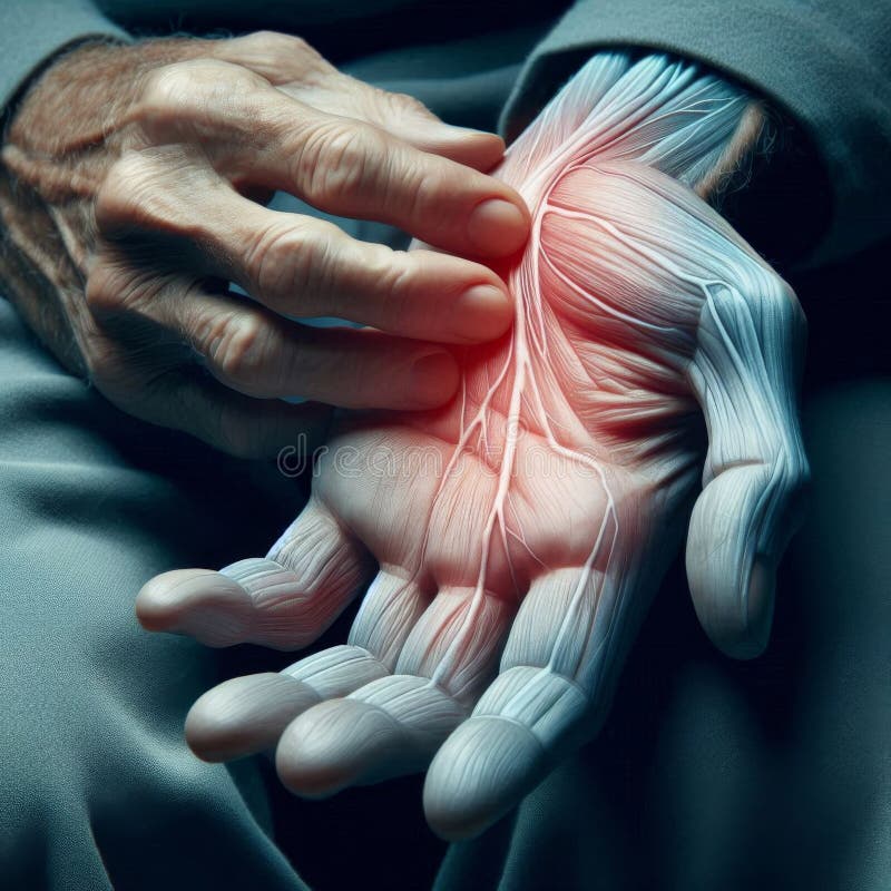 Elderly Patient’s Hand Displaying Symptoms of Peripheral Neuropathy ...