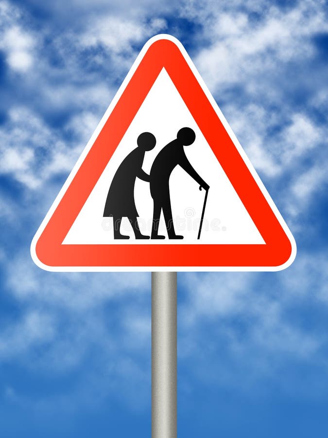 Old People Crossing Road Sign Stock Illustrations – 82 Old People ...