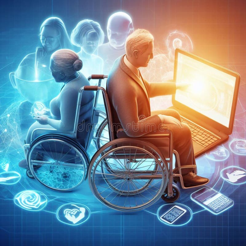 Elderly People Enjoy New Tech and Innovation Stock Illustration ...