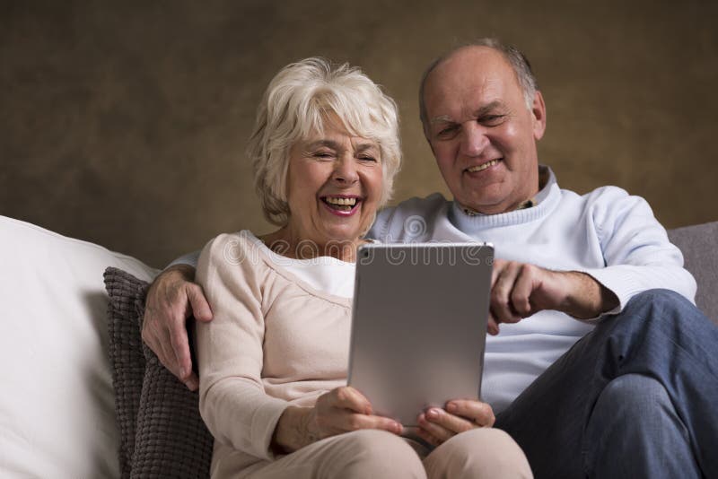 Elderly People with Modern Technology Stock Image - Image of health ...