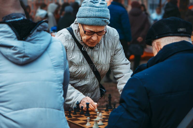 Elderly People Playing Chess Stock Photo - Image of aged, caucasian ...