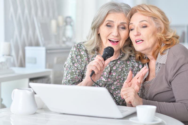 Old People Sing at the Table Stock Image - Image of happy, white: 93679545