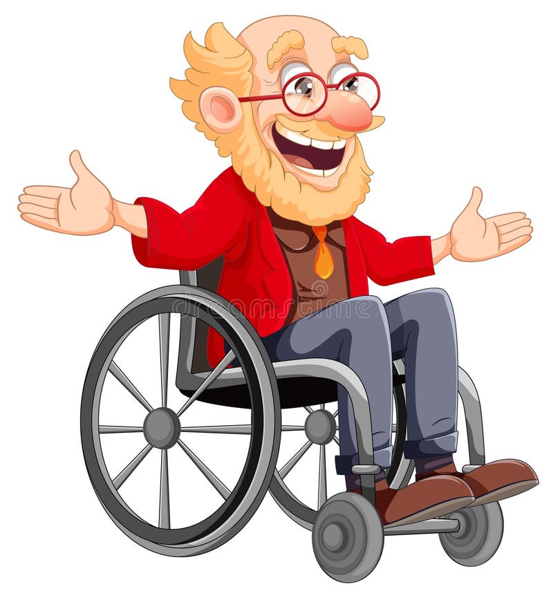 Disable Man Cartoon Sitting on Wheelchair Stock Vector - Illustration ...