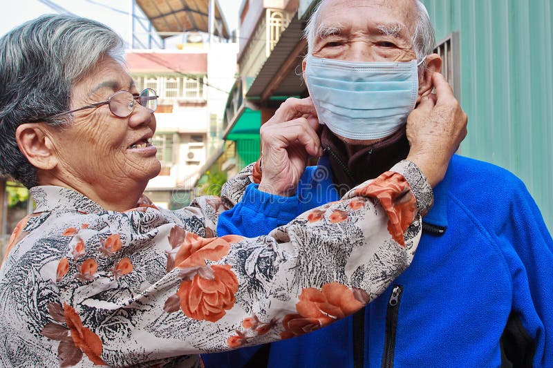 Elderly People To Wear a Mask Stock Image - Image of seniors, help ...