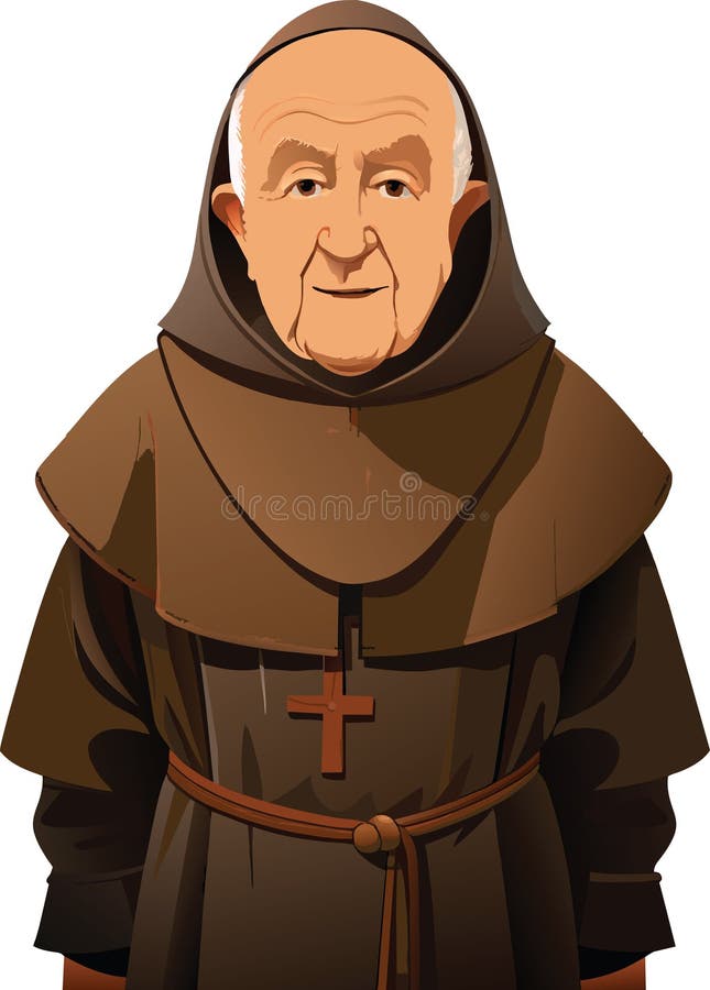 Elderly Person Dressed As a Friar- Stock Vector - Illustration of ...
