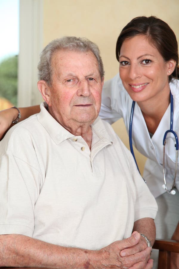 Elderly Person with Nurse at Home Stock Photo - Image of nurse, doctor ...