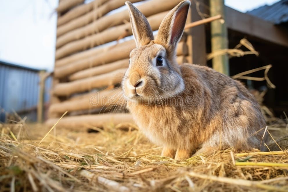 Elderly Rabbit Near a Hay Rack Stock Photo - Image of care, animals ...