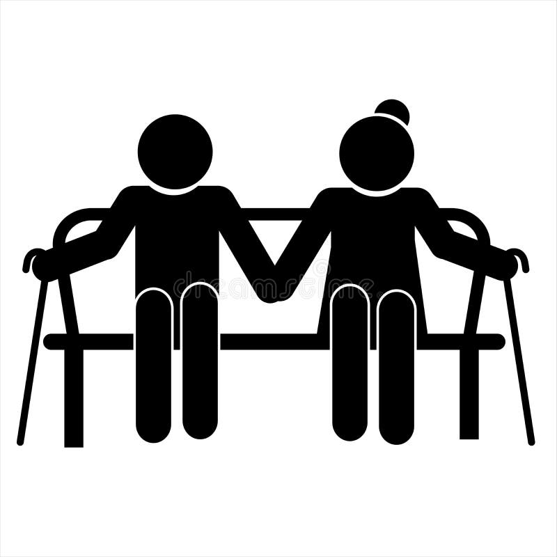 Elderly Relaxation Sign Icon of Elderly or Senior , Retired Vector ...