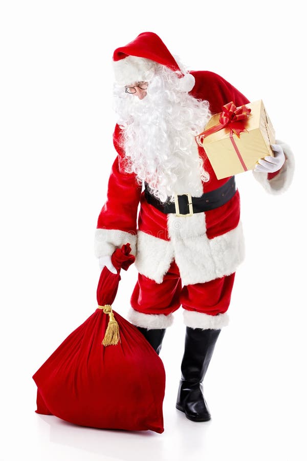 Santa Claus Standing with Hands on Hips Stock Photo - Image of looking ...