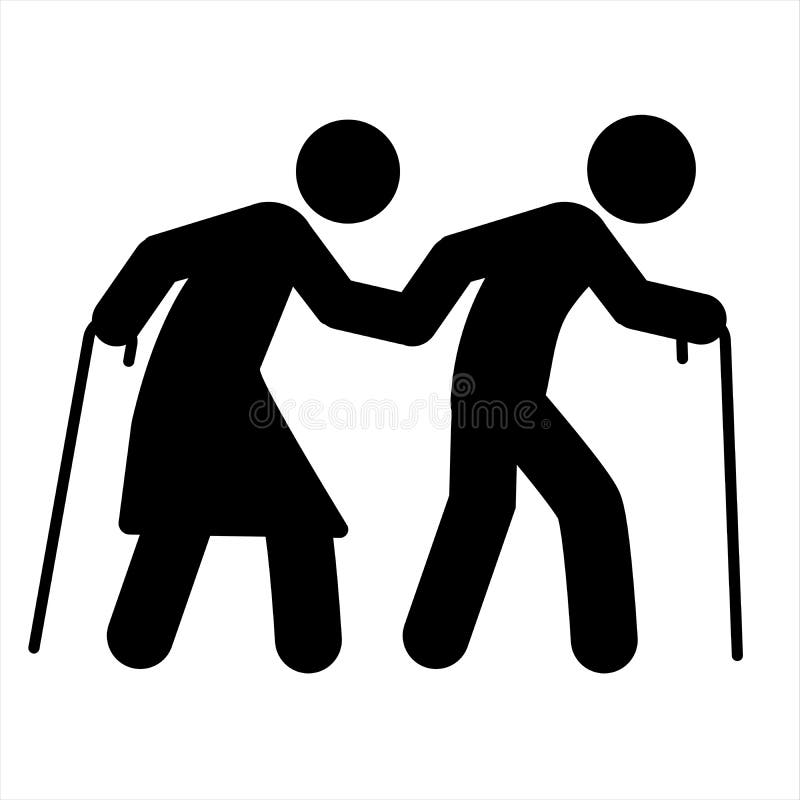 Elderly Symbol. Old People Icon Stock Vector - Illustration of symbol ...