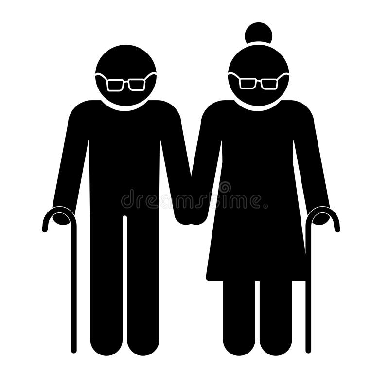 Elderly Symbol. Old People Icon, Simple Line Icon Stock Vector ... Elderly Symbol. Old People Icon, Simple Line Icon Stock Vector ...