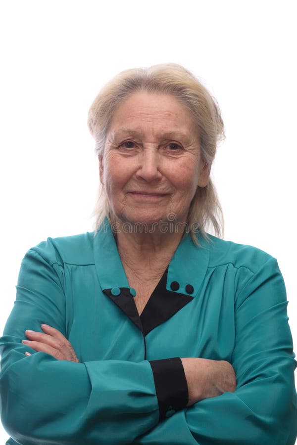 Isolated senior woman stock photo. Image of mature, folder - 3071752