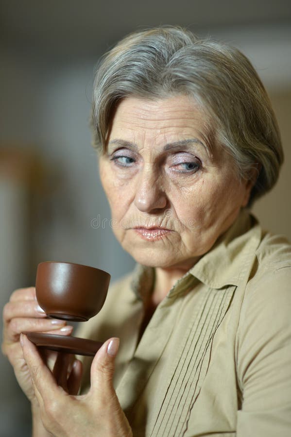 Elderly woman drink stock photo. Image of mature, beauty - 36708694