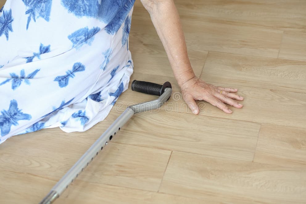Elderly Woman Falling Down at Home ,hearth Attack. Stock Image - Image ...