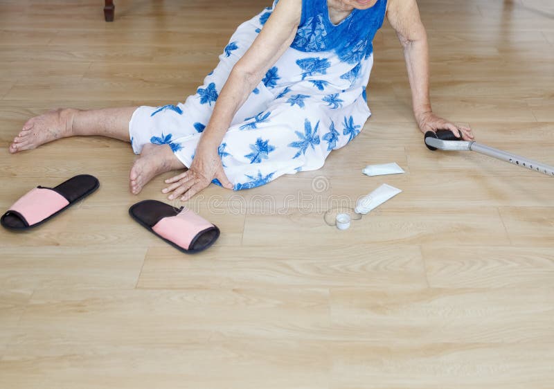 Elderly Woman Falling Down at Home ,hearth Attack Stock Photo - Image ...