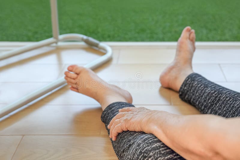 Elderly Woman Falling Down at Home ,hearth Attack. Stock Photo - Image ...