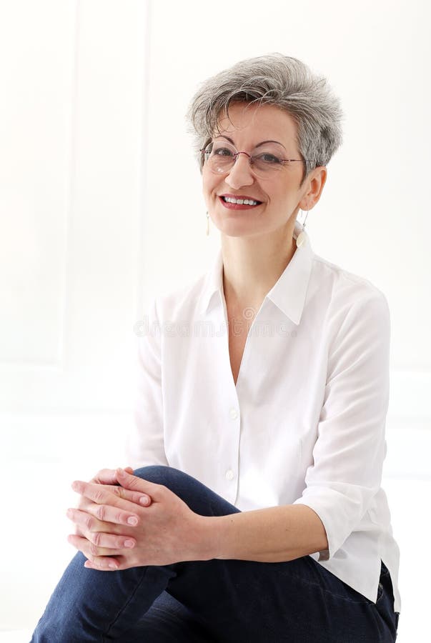 Elderly Woman with Happy Face Stock Image - Image of elderly ...