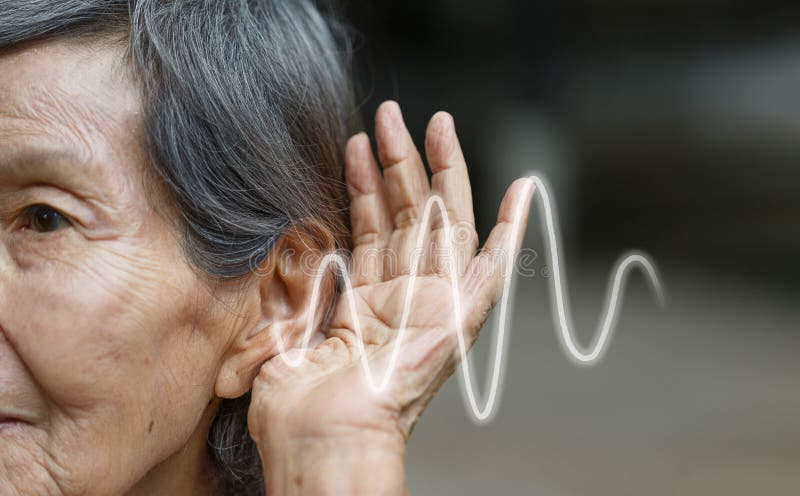 Elderly Woman Hearing Loss , Hard of Hearing Stock Photo - Image of ...