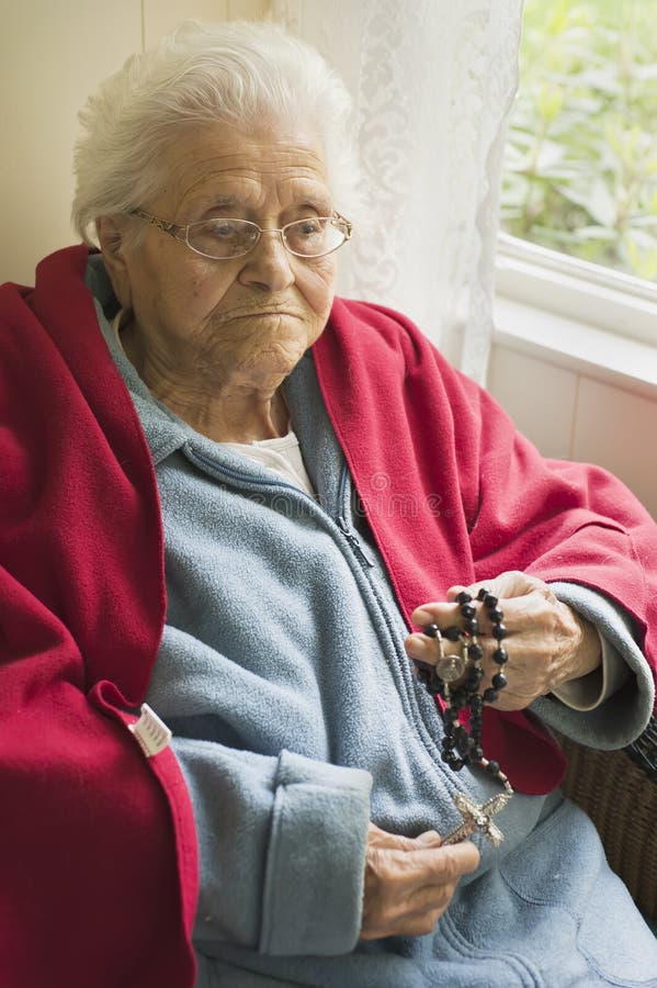 Elderly Woman Praying stock image. Image of fragile, alone - 22247761