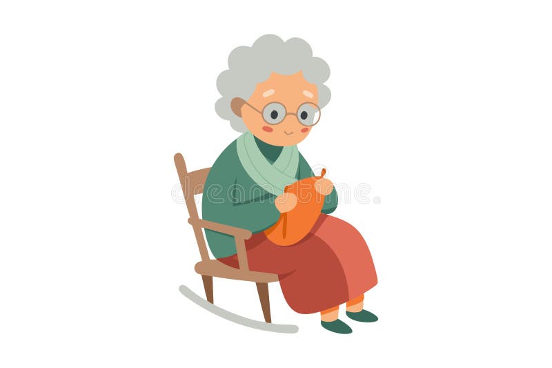 Cartoon Granny Knitting Stock Illustrations 264 Cartoon Granny