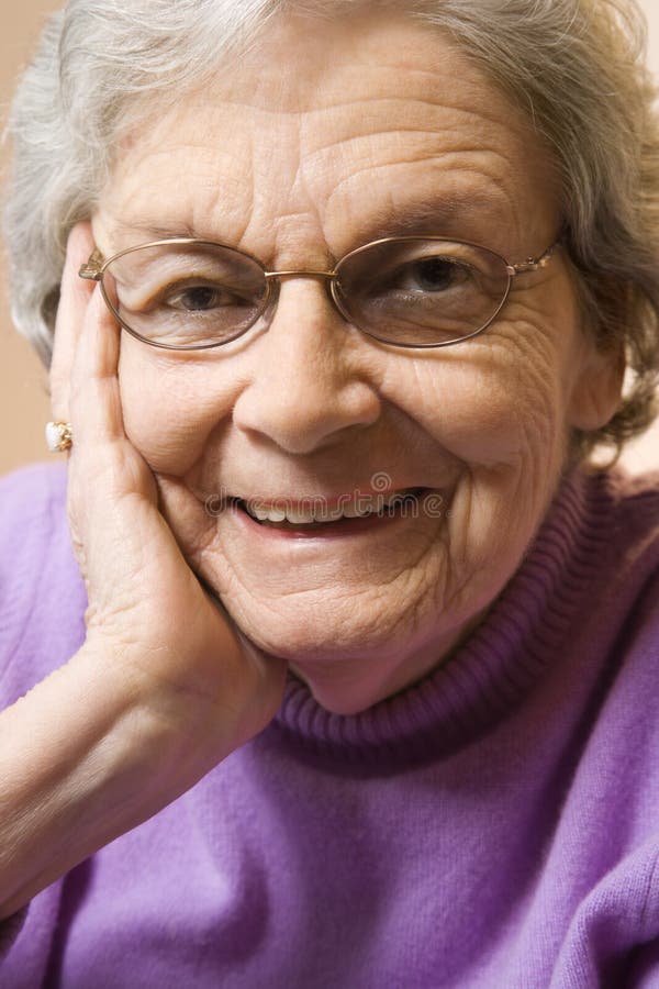 Elderly woman smiling. stock image. Image of posed, senior - 2044407