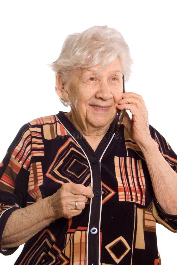 Senior Woman Having a Phone Call Stock Image - Image of ager, elegant ...