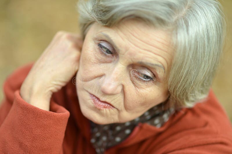 Elderly woman thinking stock image. Image of cute, nature - 36661295