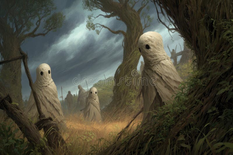 Eldritch Horror Art of Faceless Lost Souls Trapped in Storm Tossed ...