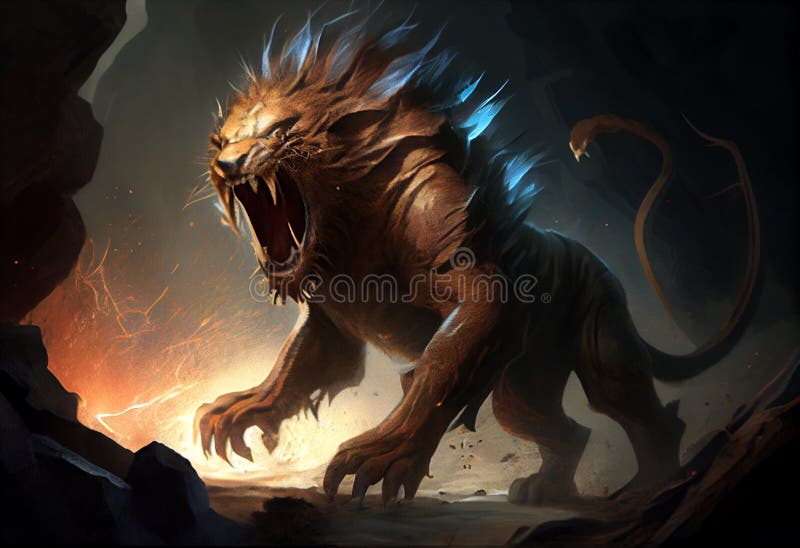 Eldritch Horror Lion Monster. Generate Ai. Stock Illustration ...