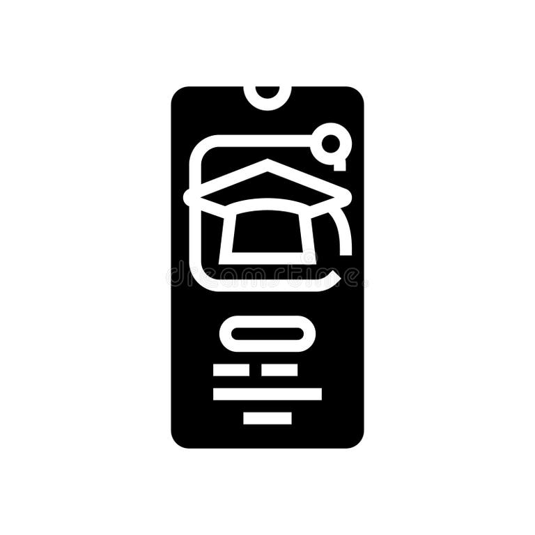 Elearning App Education Platform Glyph Icon Vector Illustration Stock ...