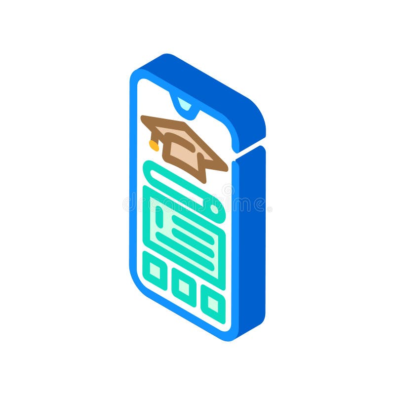 Elearning App Education Platform Isometric Icon Vector Illustration ...