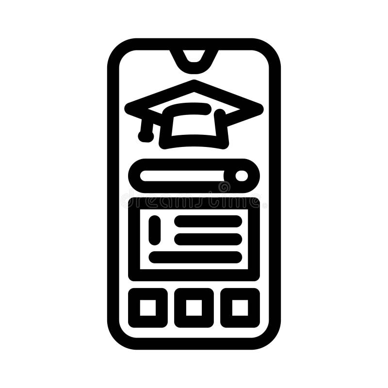 Elearning App Education Platform Line Icon Vector Illustration Stock ...