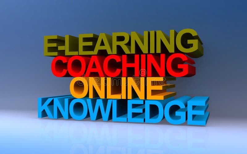 Elearning Coaching Online Knowledge on Blue Stock Illustration ...
