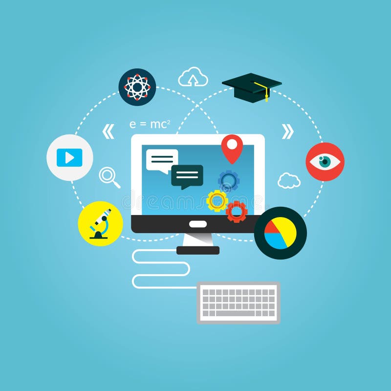 Elearning Concept. Vector Illustration Decorative Design Stock Vector ...