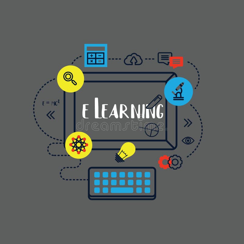 Elearning Concept. Vector Illustration Decorative Design Stock Vector ...
