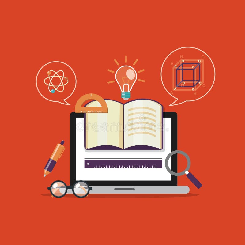 Elearning Concept. Vector Illustration Decorative Design Stock Vector ...