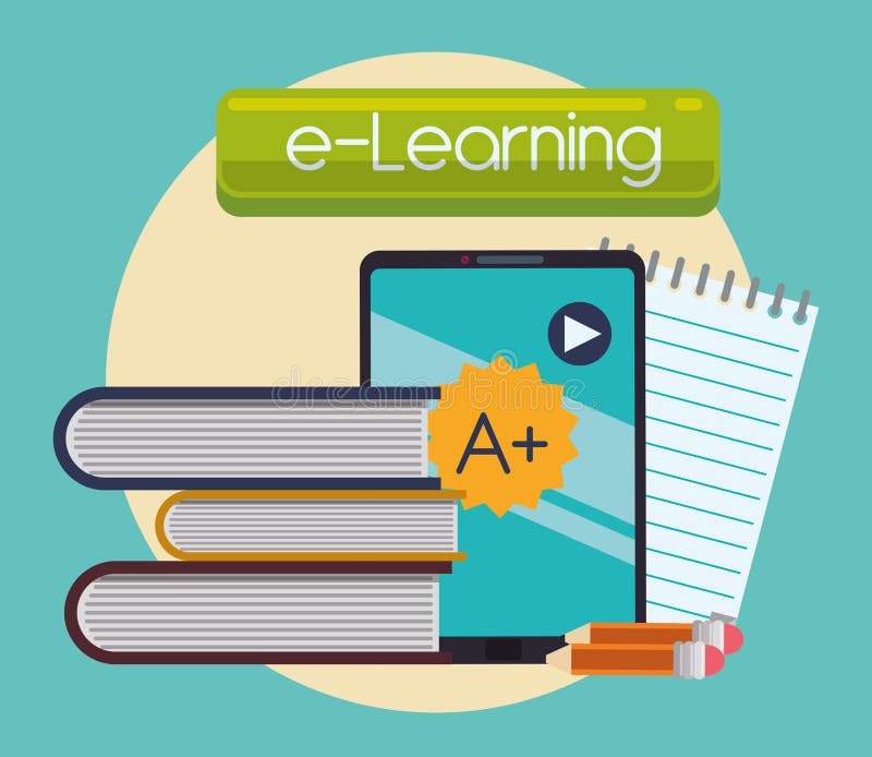 Elearning and ebook design stock vector. Illustration of connection ...