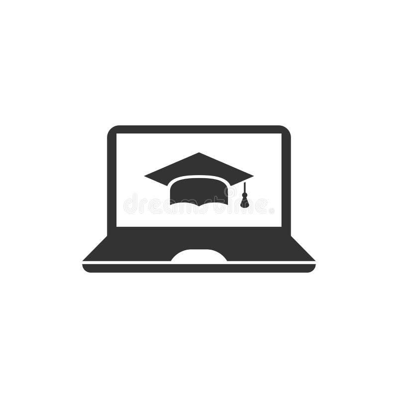 Elearning Education Icon in Flat Style. Study Vector Illustration on ...